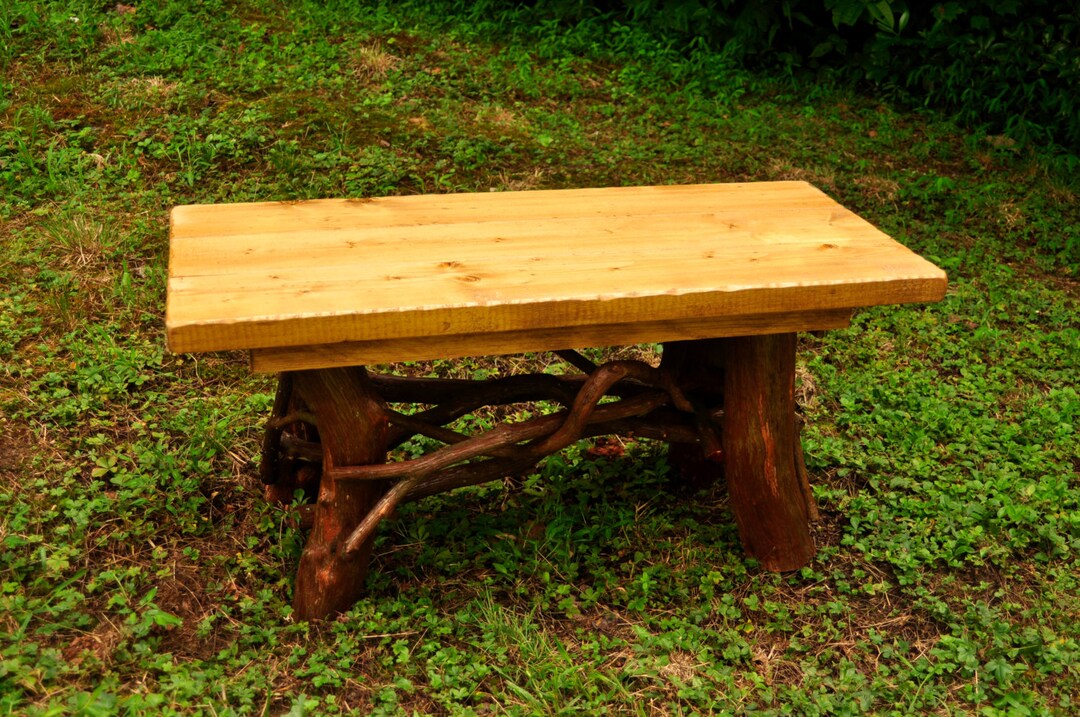 Rustic Tree Trunk Wood Handmade Coffee Cocktail Table Log Cabin ...