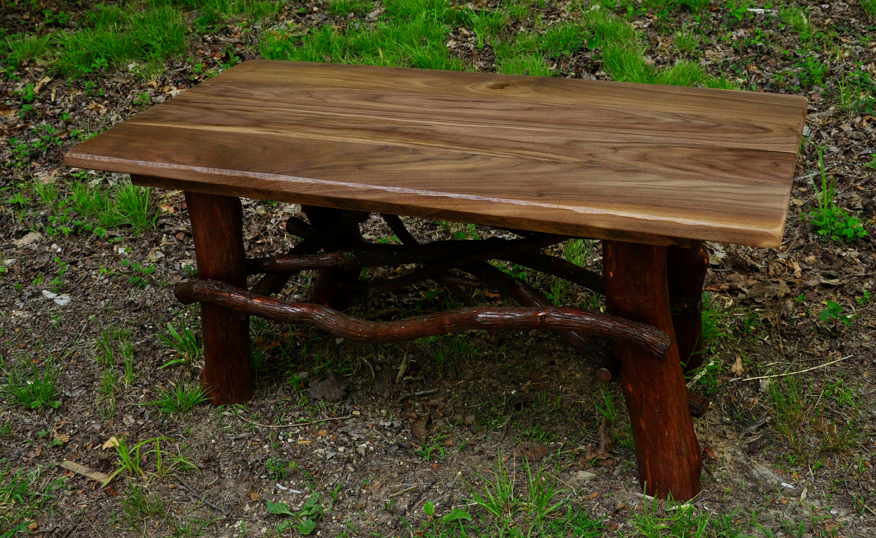 Rustic Tree Trunk Wood Handmade Coffee Cocktail Table Log Cabin ...