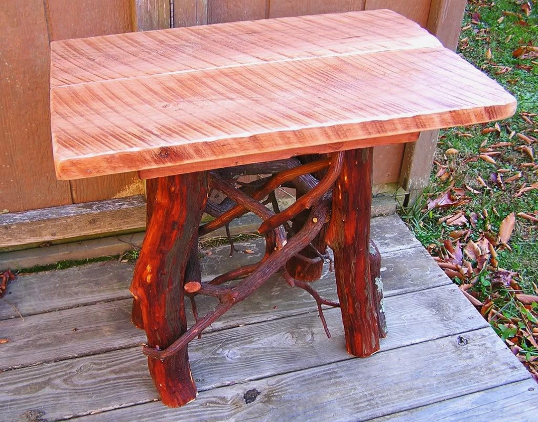 Rustic Handmade End Table Log Cabin Adirondack Furniture by J. Wade ...