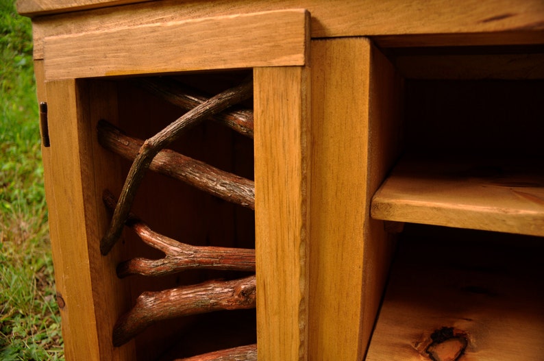 Rustic Wood Media TV Console Sideboard Table With Mountain - Etsy