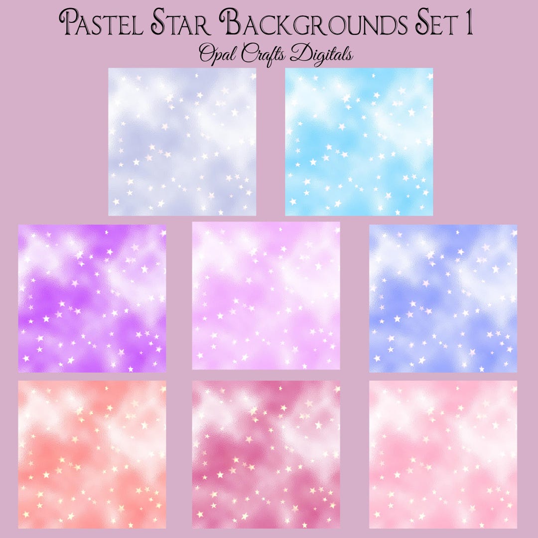 Pastel Stars Background Papers Set 1 - Printable Download Kit for ...
