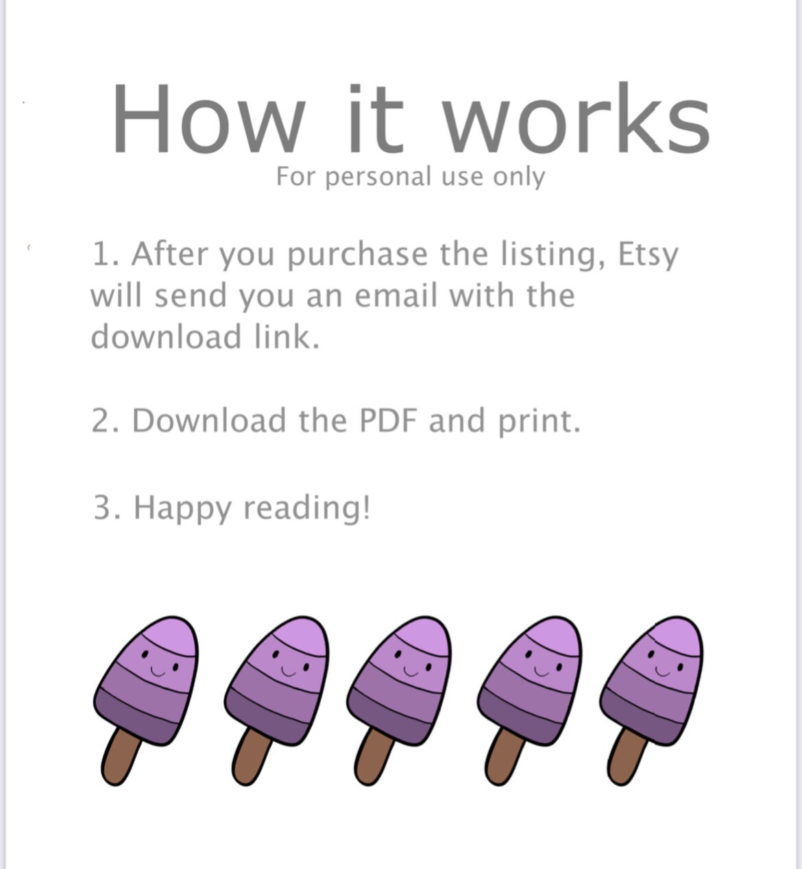 Printable Popsicle Summer Reading Tracker for Kids Kid's - Etsy