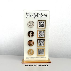 Acrylic QR Code Display Sign: Social Media, Four Codes (4.5x9) - Etsy