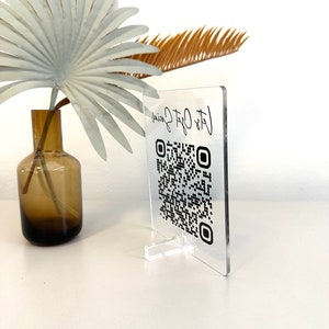 Custom QR Code Sign Acrylic, Display Sign, Let’s Get Social SIZE 4x5 - Etsy