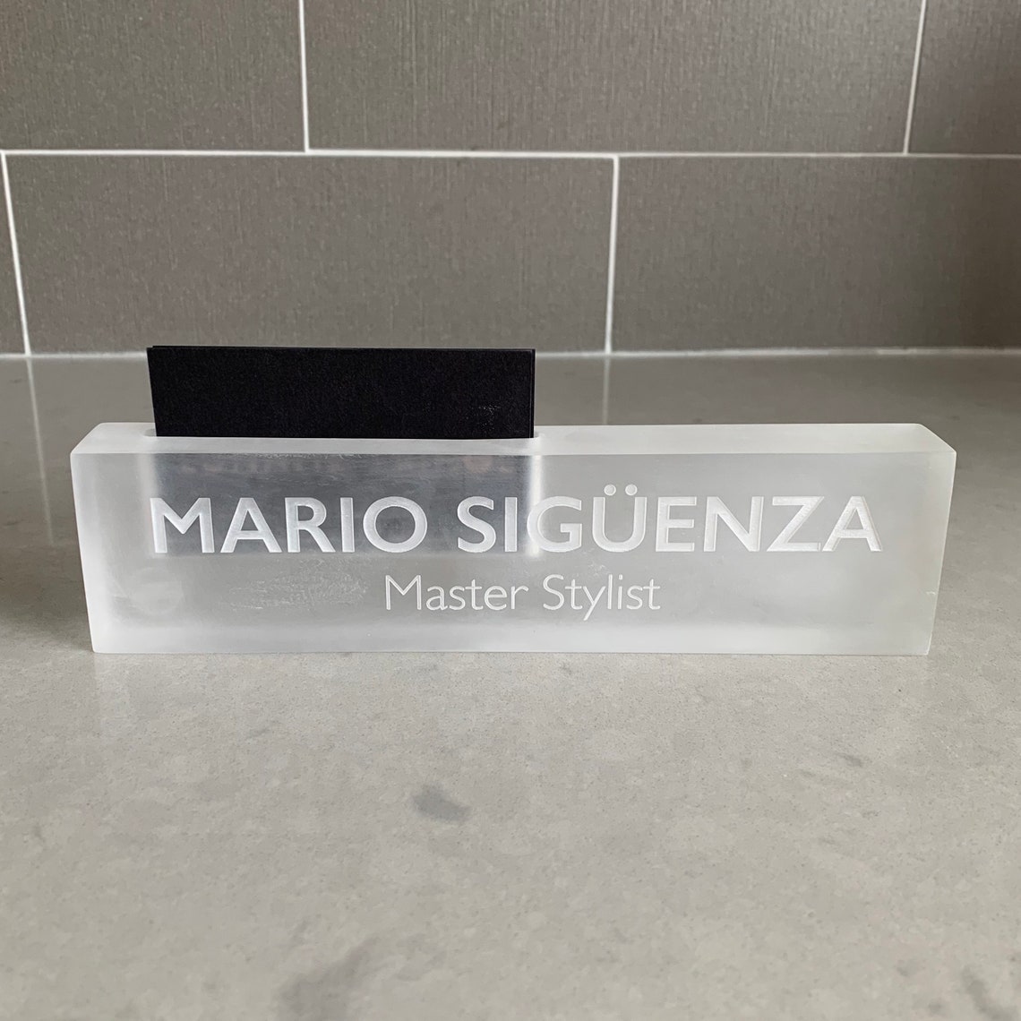 LARGE Name Plate 12x3x1 Business Card Holder Desk Custom - Etsy