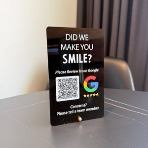 Custom QR Code Google Review Sign, NFC Tap Tag (4.4 X 7 Inches) - Etsy
