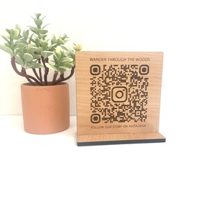 Laser Engraved Beech Wood QR Code Sign - Etsy