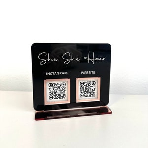 QR Code / 2 Codes / Social Media Sign / QR Code Sign / SIZE 4.5x5.25 - Etsy