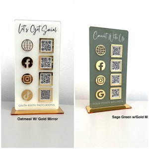 QR Code Display Sign Acrylic, 4 Codes, Quadruple Code Sign, SIZE 4.5x9 ...