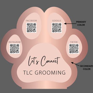 Paw Shaped QR Code Sign With Four QR Codes - Etsy