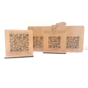 Laser Engraved Beech Wood QR Code Sign - Etsy