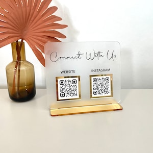 QR Code / 2 Codes / Social Media Sign / QR Code Sign / SIZE 4.5x5.25 - Etsy