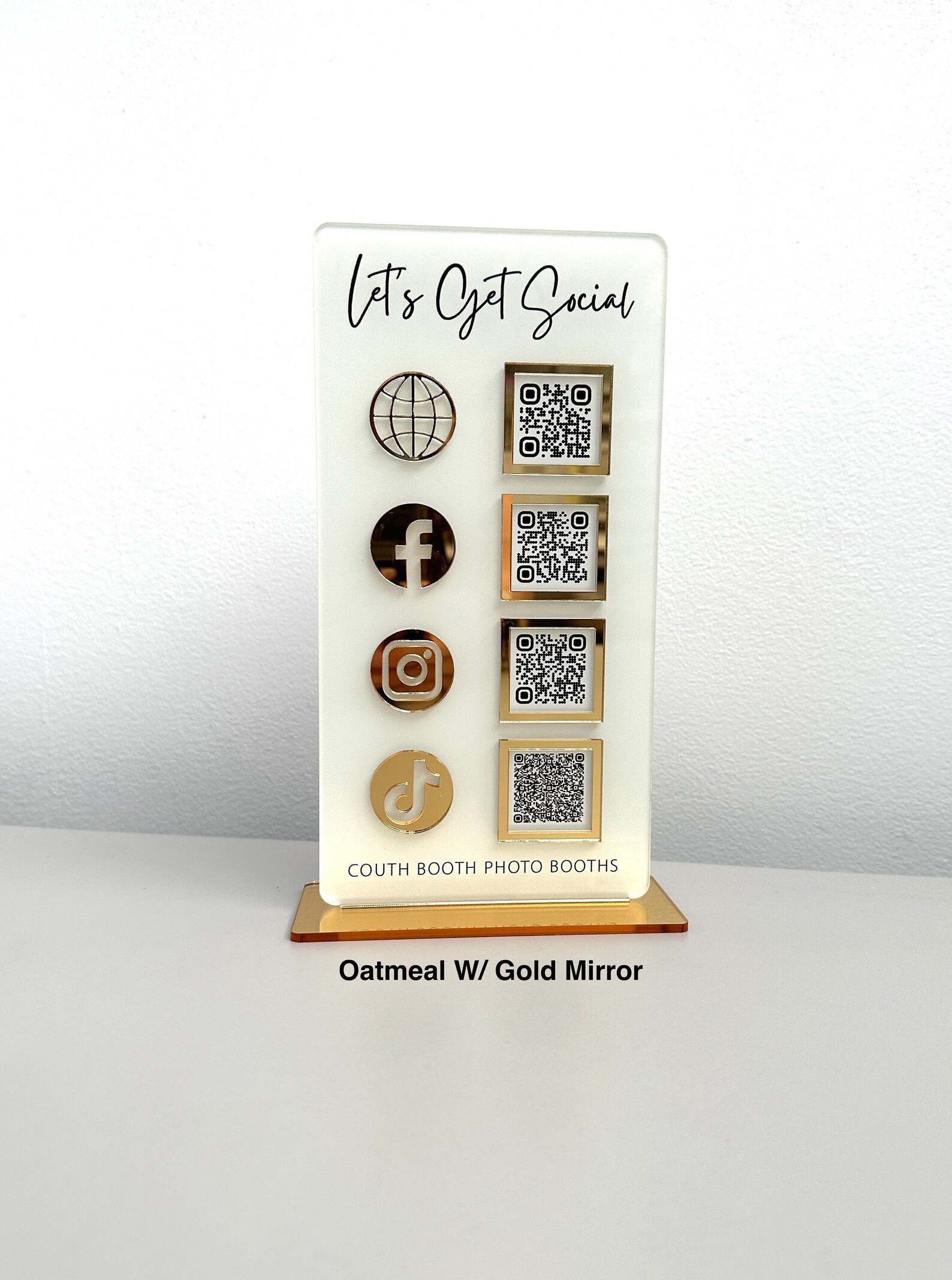 LARGE QR Code Display Sign Acrylic, Social Media Sign, Four Codes, SIZE ...