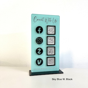 Acrylic QR Code Display Sign: Social Media, Four Codes (4.5x9) - Etsy