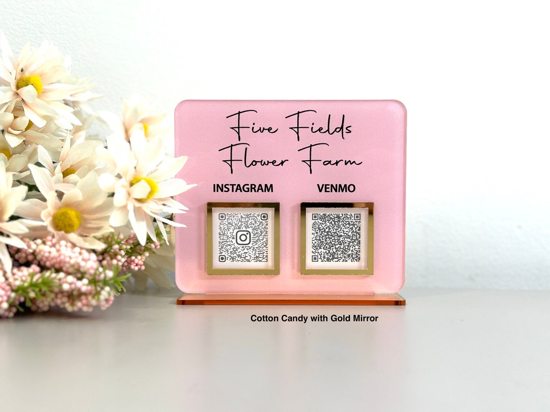QR Code / 2 Codes / Social Media Sign / QR Code Sign / SIZE 4.5x5.25 - Etsy