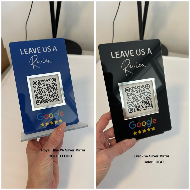 LARGE Google Review QR Code Sign: Business Feedback Plaque, NFC Option ...
