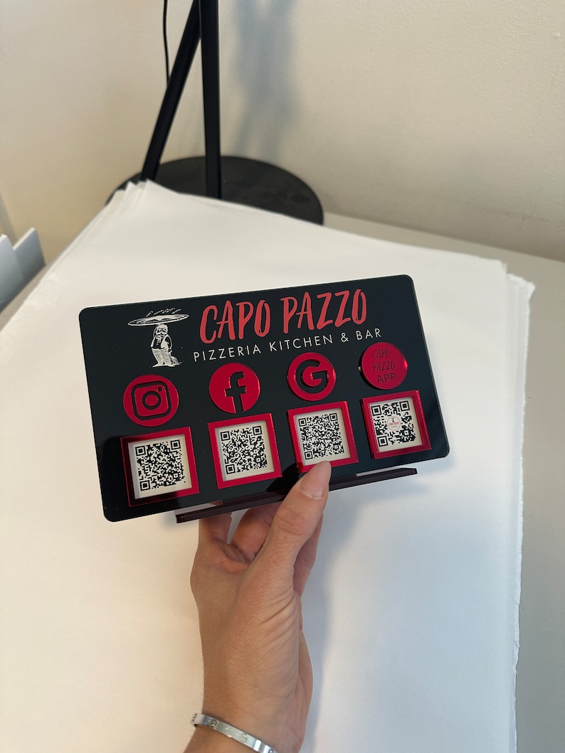 Acrylic QR Code Display Sign: Social Media, 4 Codes (7.6 X 4.5) - Etsy