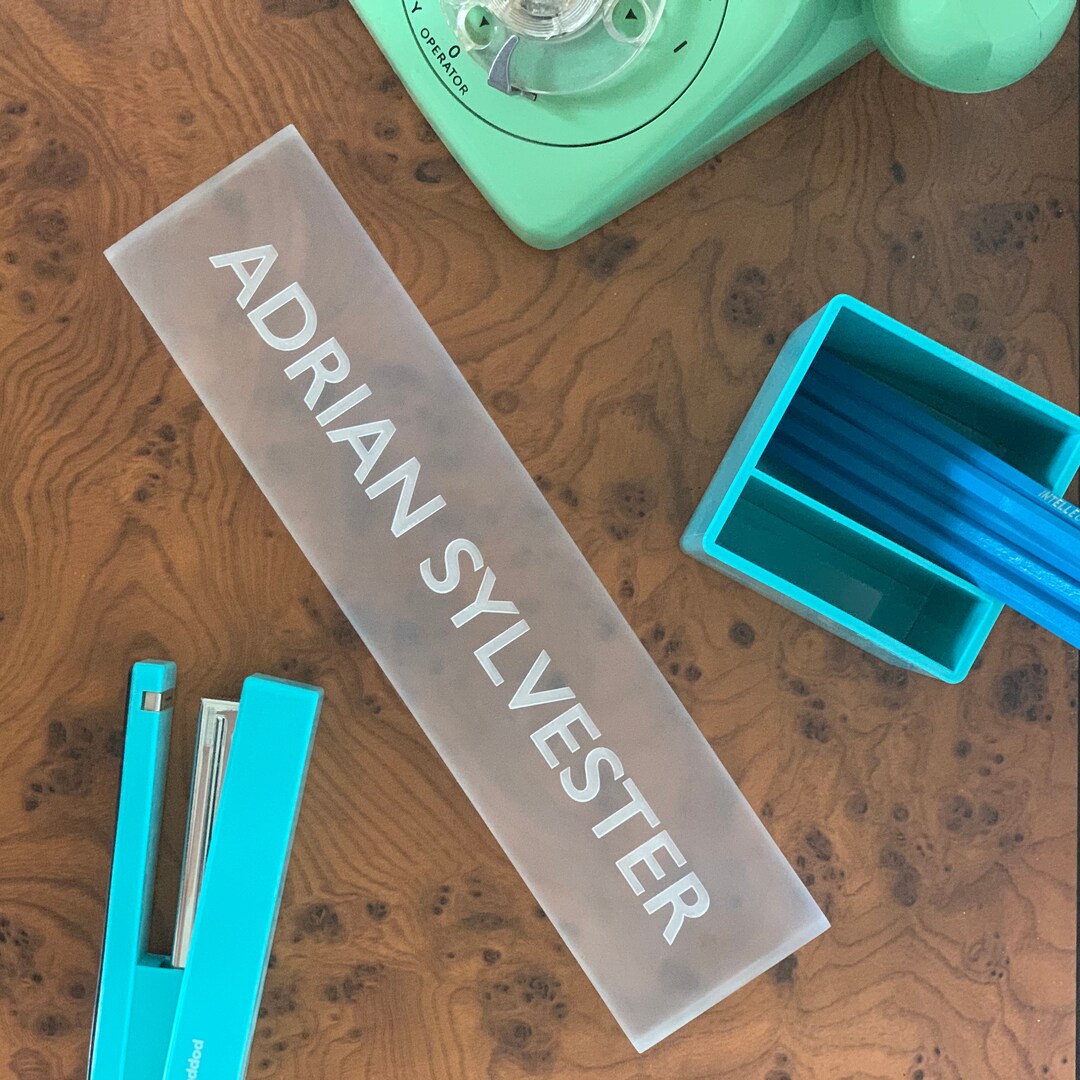 LARGE Name Plate 12x3x1, Business Card Holder Desk, Custom Name Sign ...