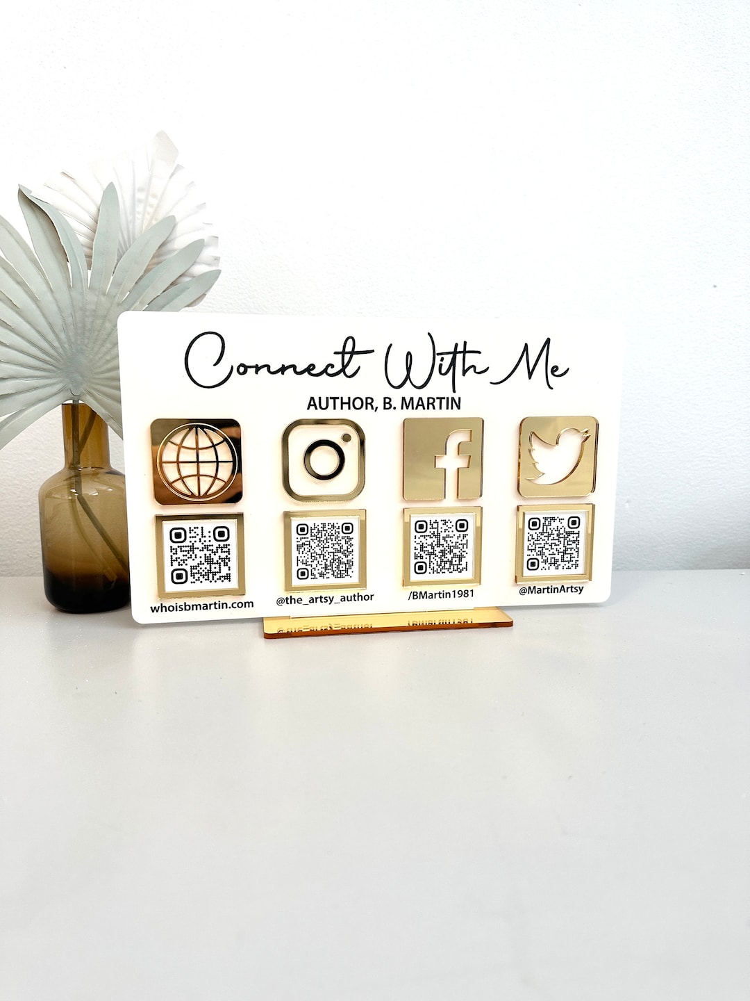 Custom QR Code Social Media Sign: 4-icon Display - Etsy