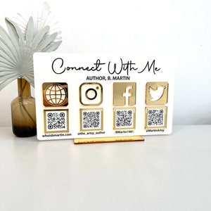 Custom QR Code Social Media Sign: 4-icon Display - Etsy