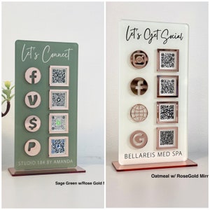 QR Code Display Sign Acrylic, 4 Codes, Quadruple Code Sign, SIZE 4.5x9 ...