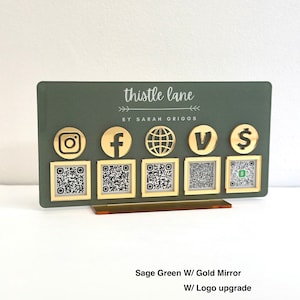 QR Code Display Sign Acrylic, Social Media Sign, 5 Codes, SIZE 4.5x8.6 ...