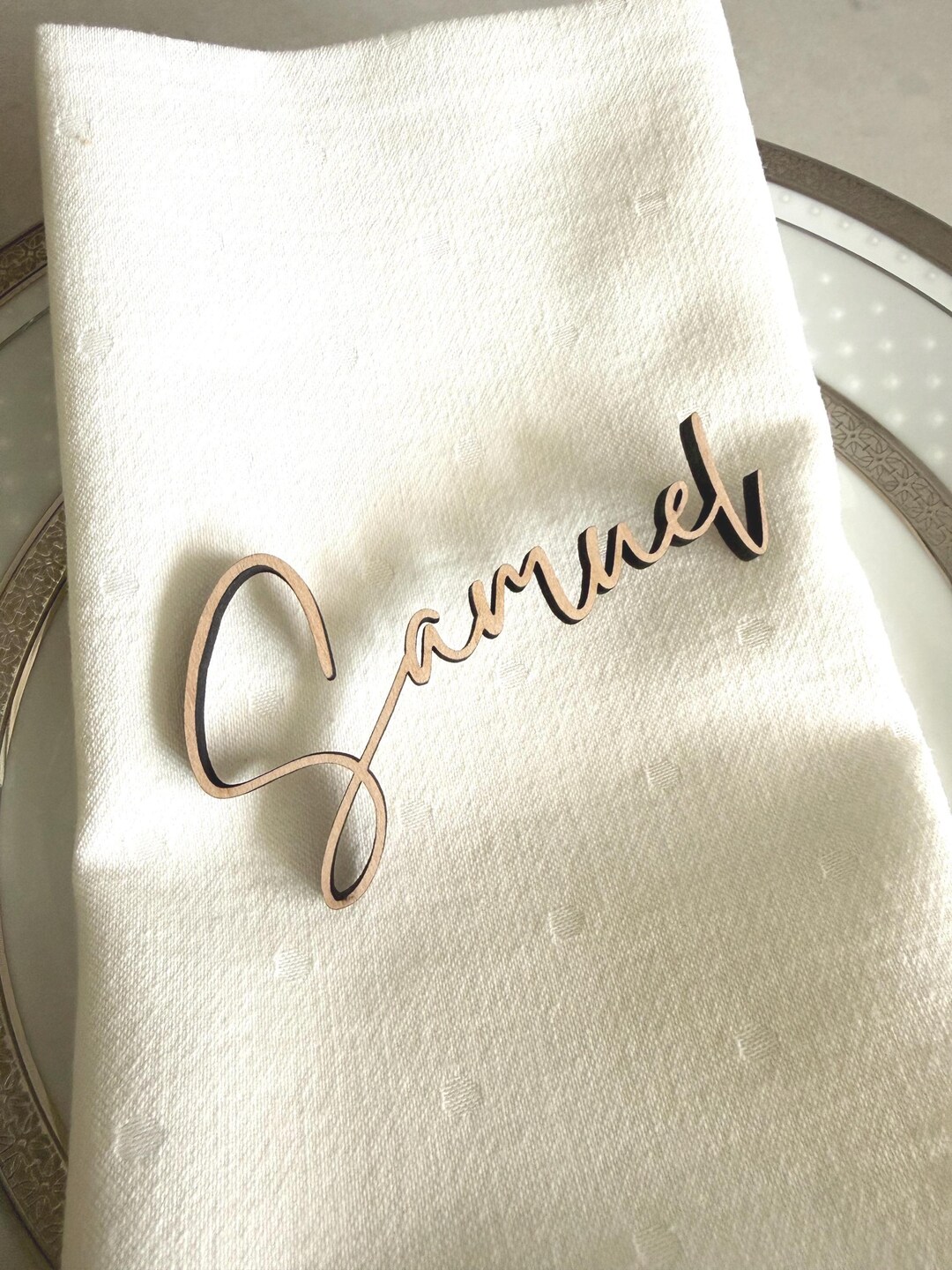 Laser Cut Wood Name Place Cards: Wedding Table Decor - Etsy
