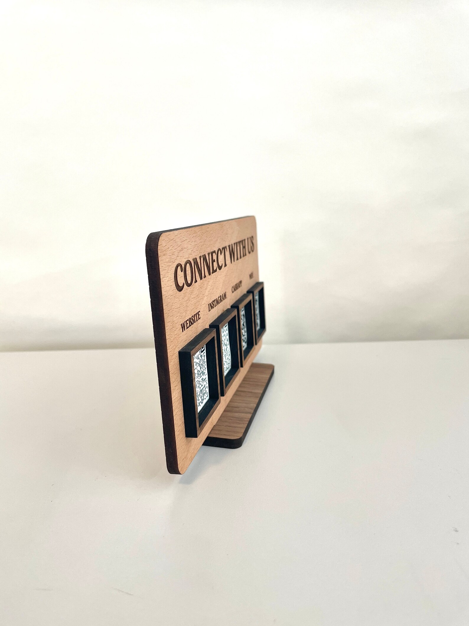 Quadruple Wood Social Media Sign / QR Code Sign - Etsy