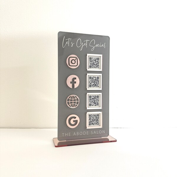 Acrylic Qr Social Media Sign - Etsy