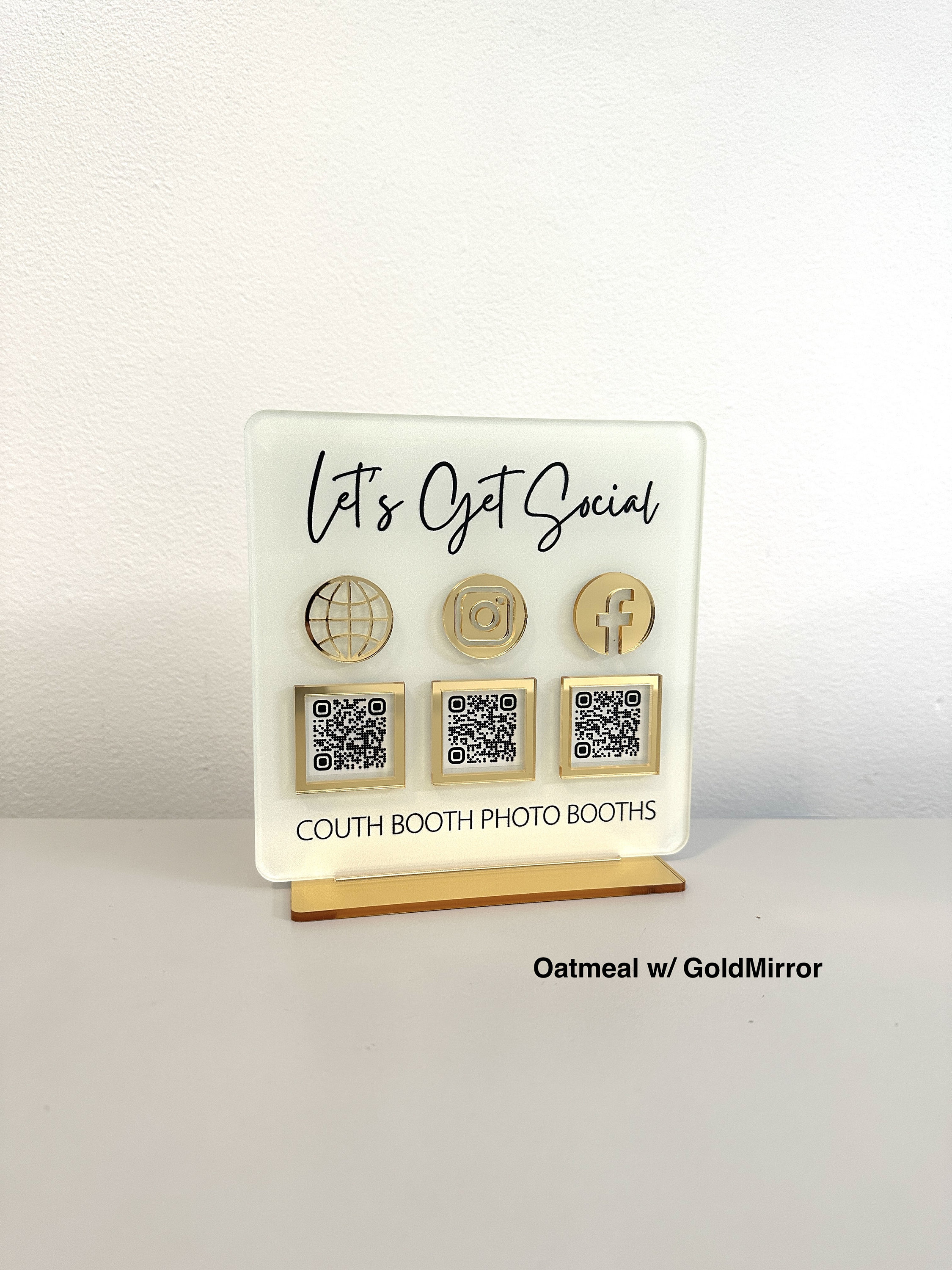 Acrylic QR Code Sign: Let's Get Social, Three Codes (6x6 Inches) - Etsy