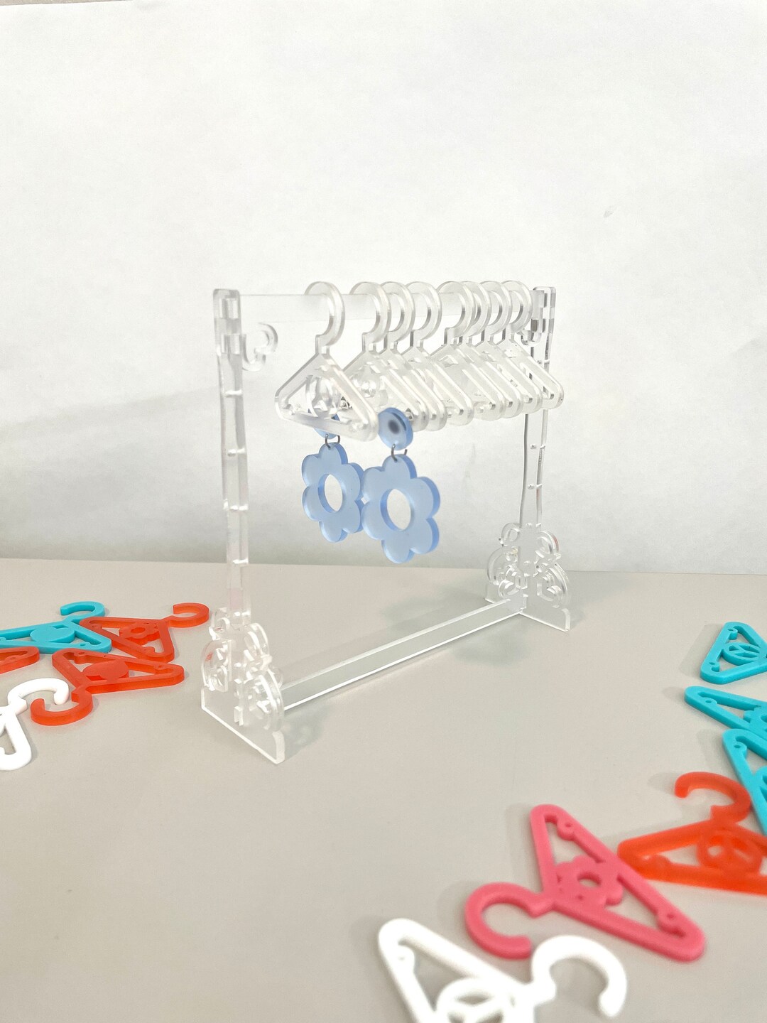 Earring Rack Earring Hanger Displays With 6 Mini Hangers - Frosted ...