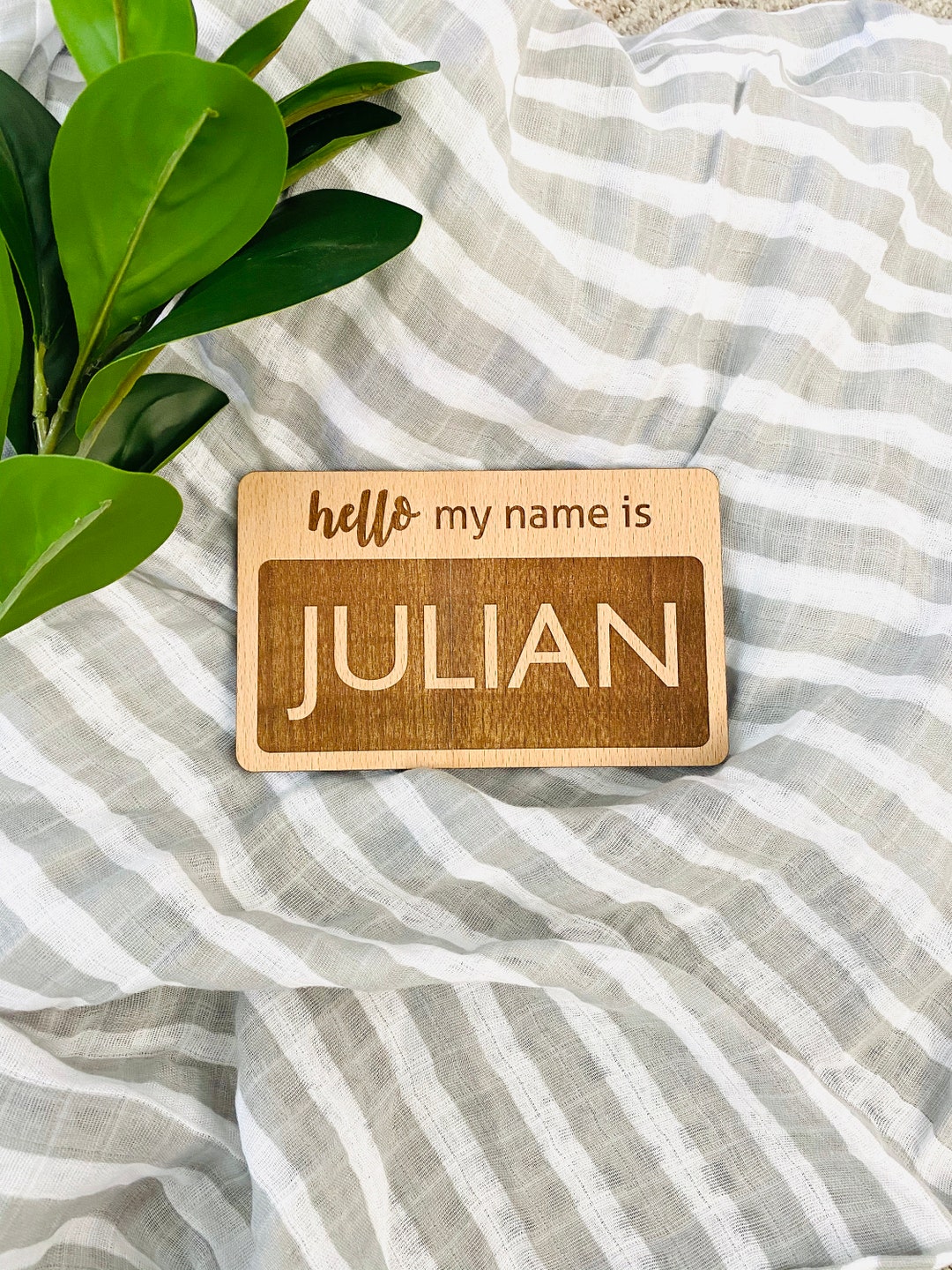 Hello My Name is Sign ALL CAPS FONT / Birth Announcement / - Etsy