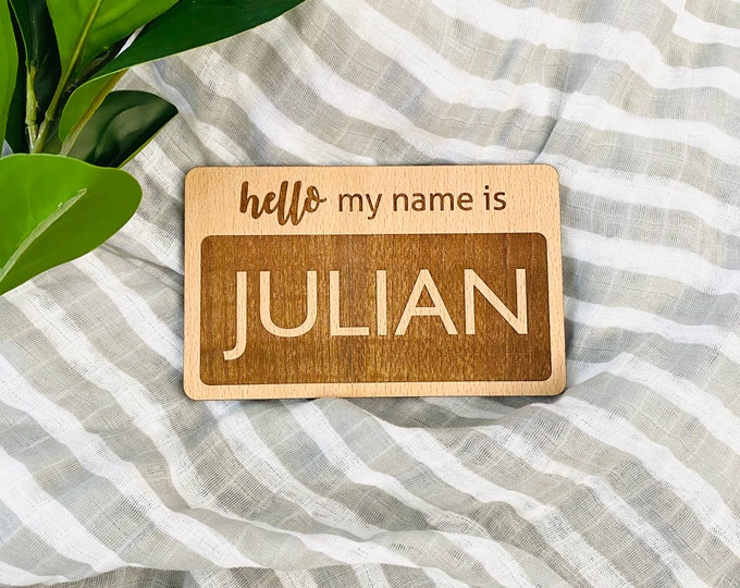 Hello My Name is Sign ALL CAPS FONT / Birth Announcement / - Etsy