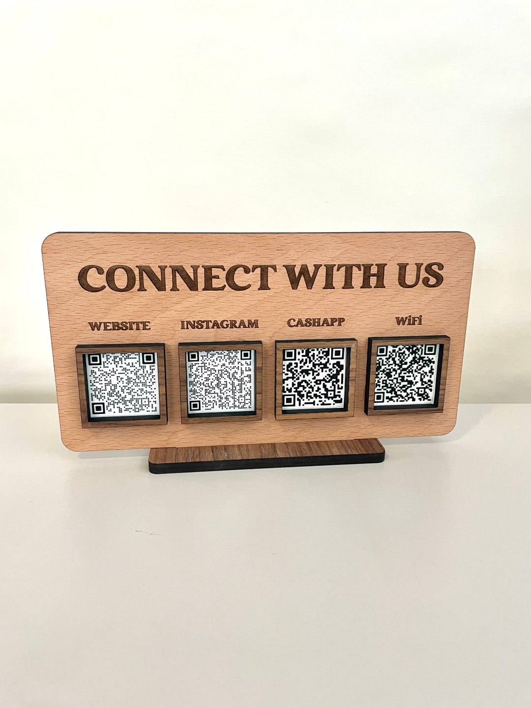 Quadruple Wood Social Media Sign / QR Code Sign - Etsy