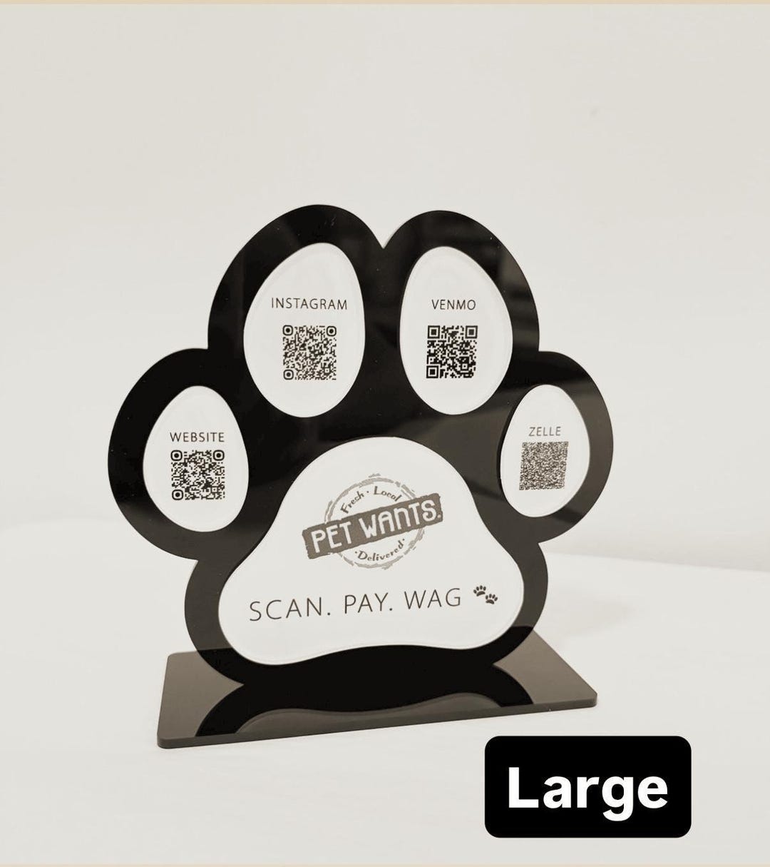 LARGE Paw Shaped QR Code Sign With Four QR Codes - Etsy