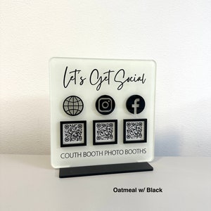 Acrylic QR Code Sign: Let's Get Social, Three Codes (6x6 Inches) - Etsy