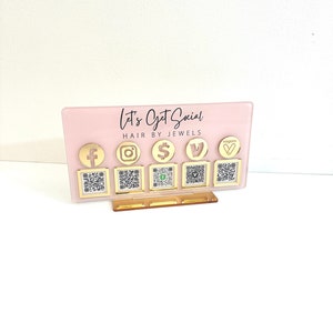 QR Code Display Sign Acrylic, Social Media Sign, 5 Codes, SIZE 4.5x8.6 ...