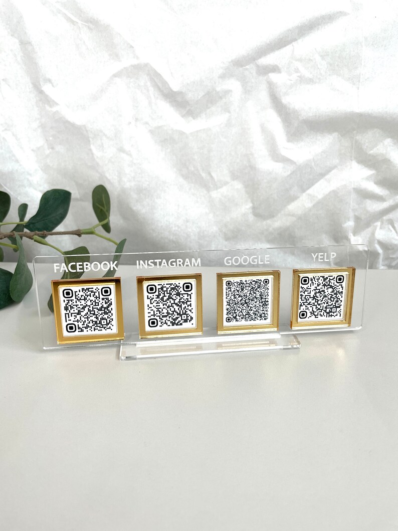 QR Code Sign MINI / Social Media Sign Single With 1 to 4 Codes - Etsy