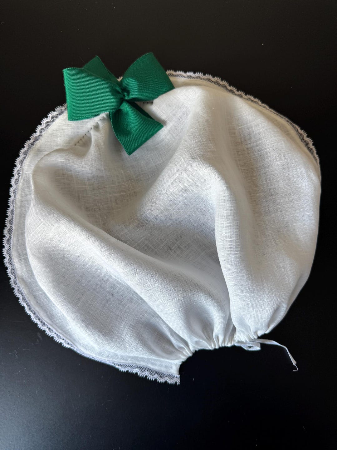 Handsewn Linen Colonial Cap – 18th Century Lace Trim - Etsy