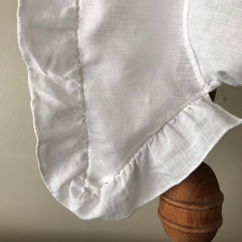 Hand Sewn Linen Lappet Cap, Ruffle Trim, 18th-19th Century Reproduction ...