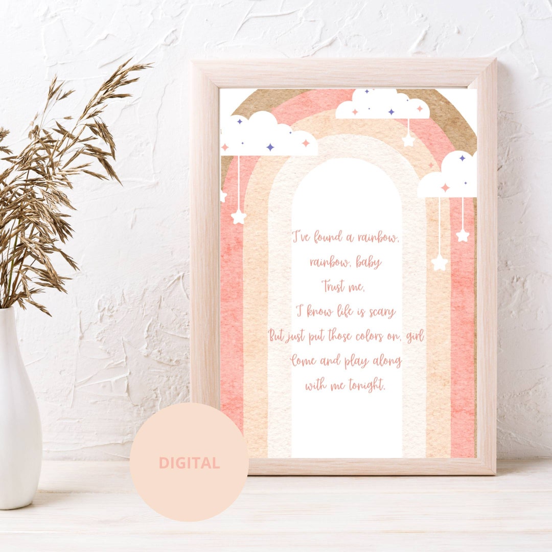 Kesha Rainbow, Baby Shower Guest Book, Nursery Decor, Playroom Wall Art ...