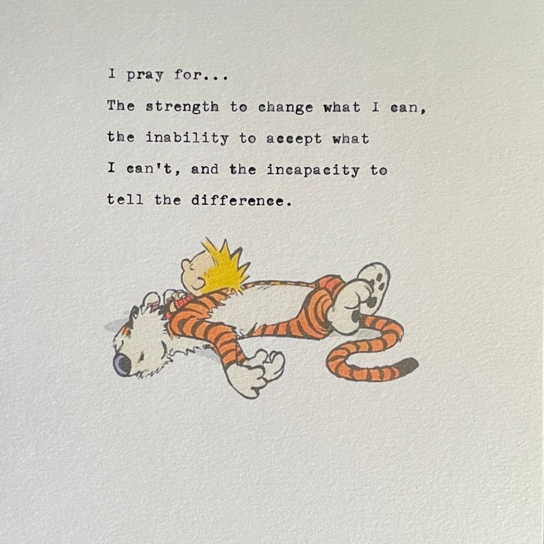 PRINT Serenity Prayer Calvin and Hobbes Vintage Comic - Etsy