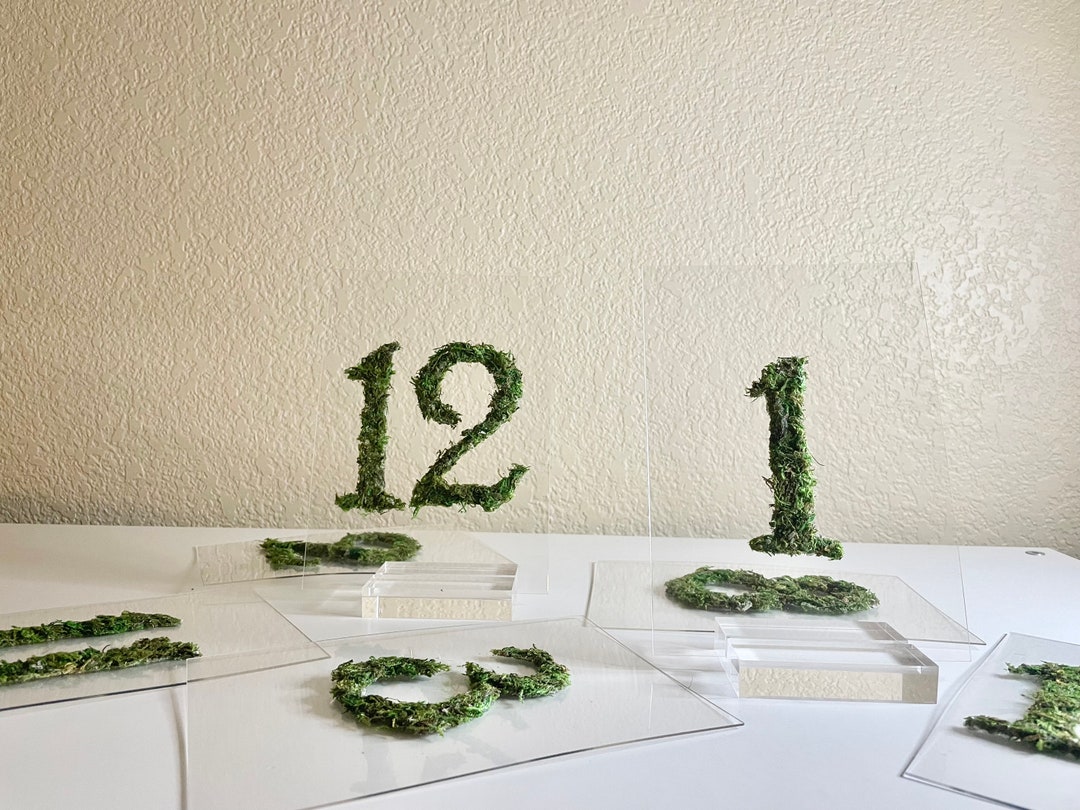 Moss Table Numbers on Acrylic - Etsy