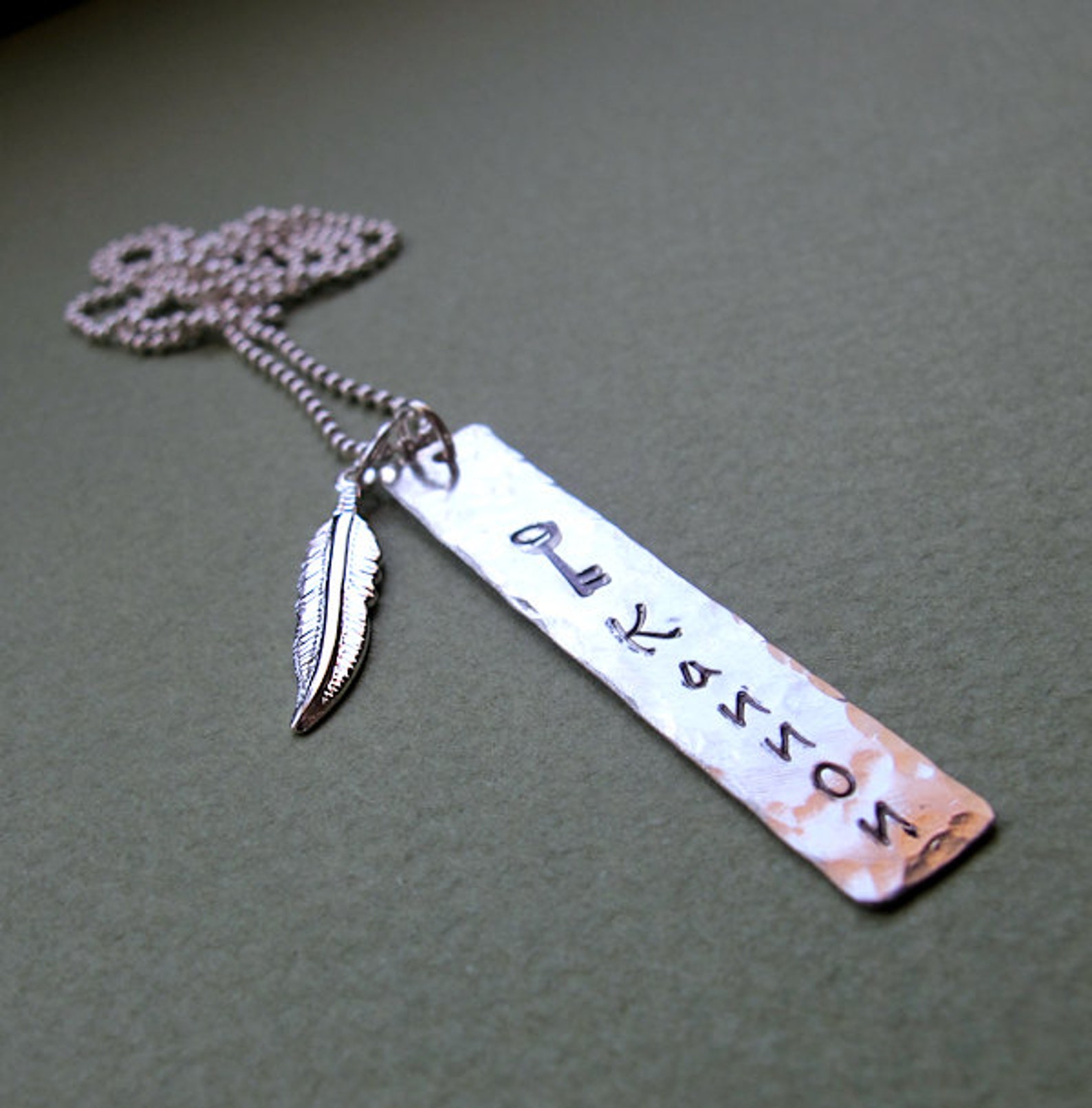 Custom Necklace for Men Personalized Name Necklace Feather - Etsy