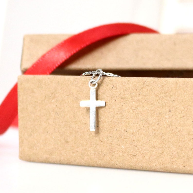 Mens Cross Necklace Small Cross Necklace for Men Silver - Etsy