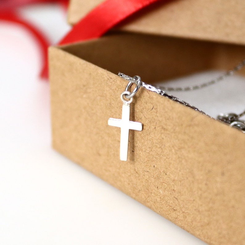 Mens Cross Necklace Small Cross Necklace for Men Silver - Etsy