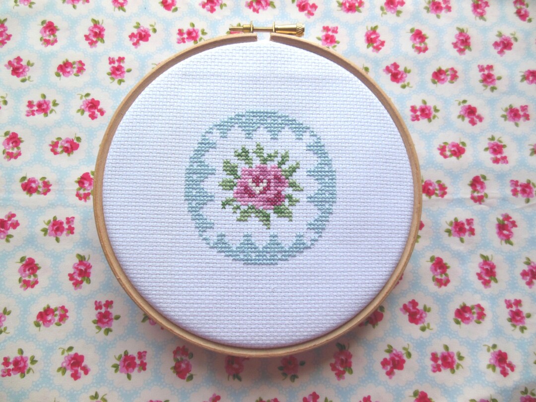 Rose Cross Stitch PDF Pattern Cath Kidston Style Instant Digital ...