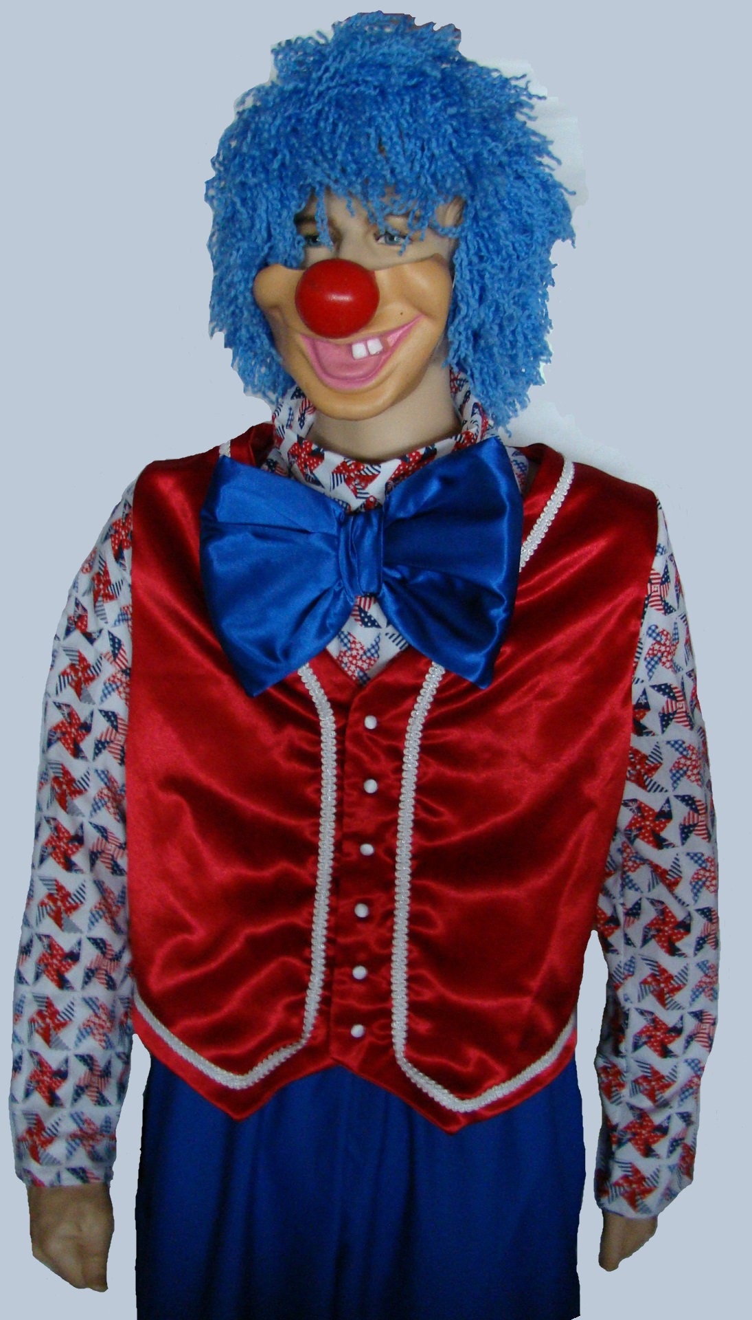Red White And Blue Clown Costume Handmade One Of A Kind Circus Etsy