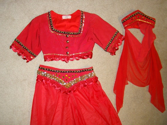 Harem Girl Costume Adult Xsmall 3 Piece Theater Halloween Etsy