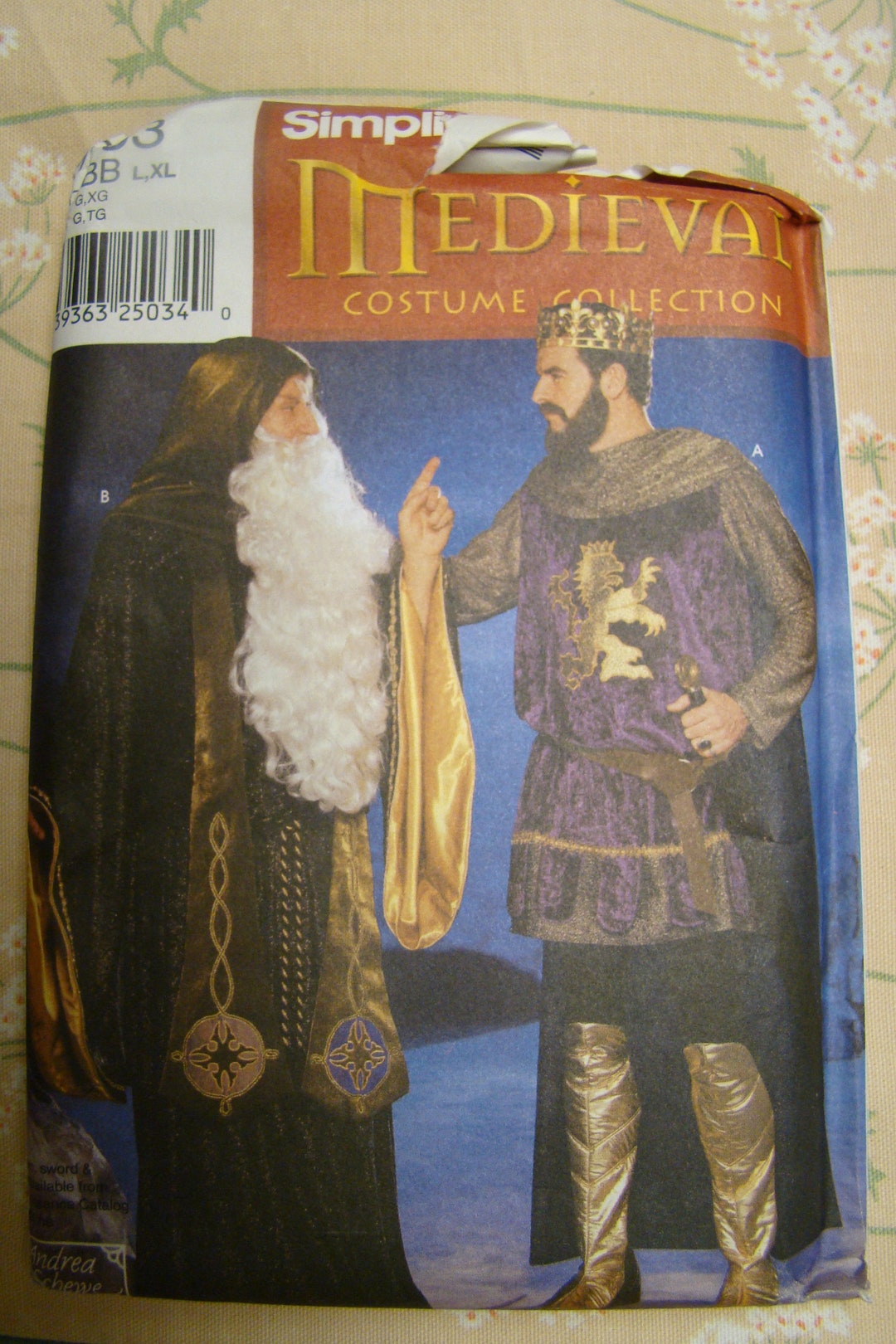Sewing Pattern Medieval Man or Merlin Costume Simplicity #9753 Faire ...